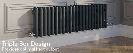 300 x 1010mm Triple Horizontal Traditional Colosseum Anthracite Column ...