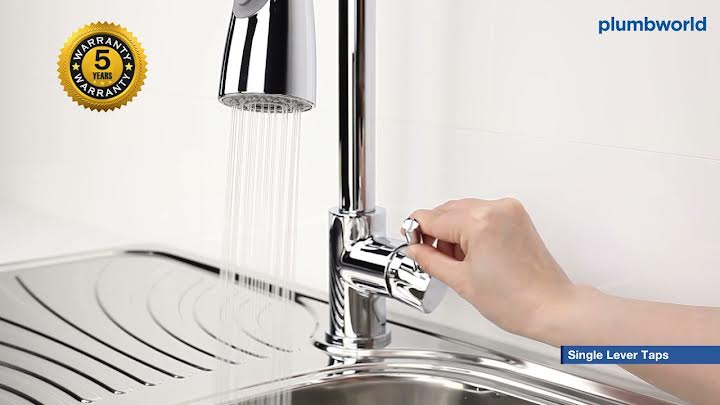 Sauber Baden Pull Out Kitchen Tap - Single Lever Chrome
