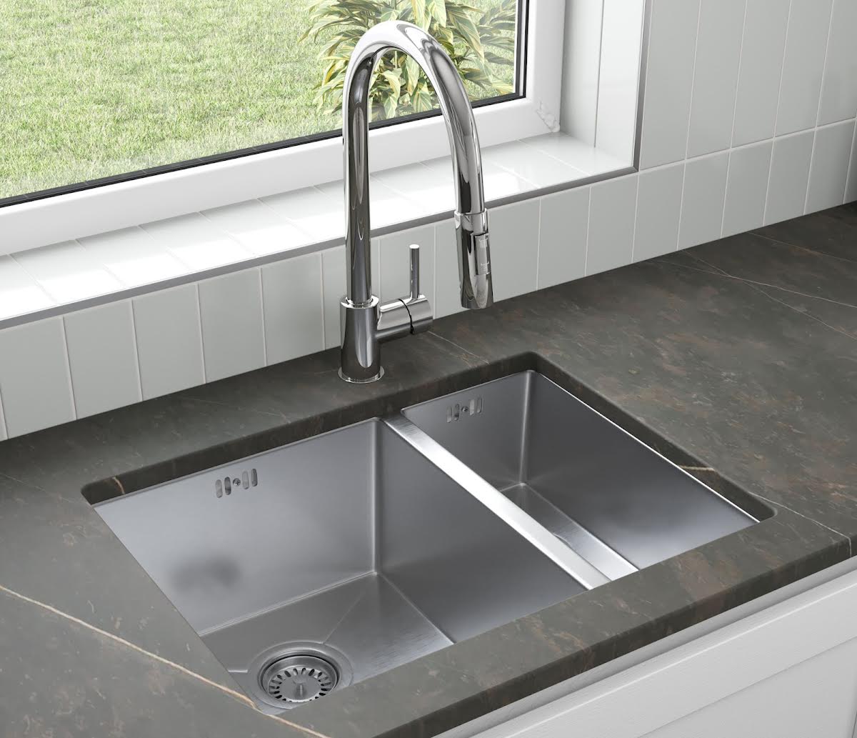 Sauber 1.5 Bowl Stainless Steel Undermount Kitchen Sink
