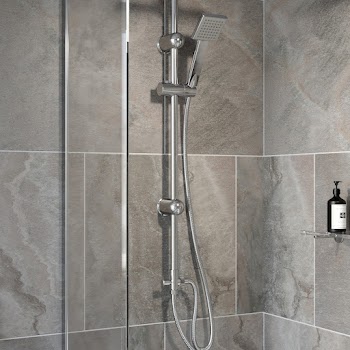 Thermostatic Mixer Shower - Twin Shower Head Chrome Riser Rail ...