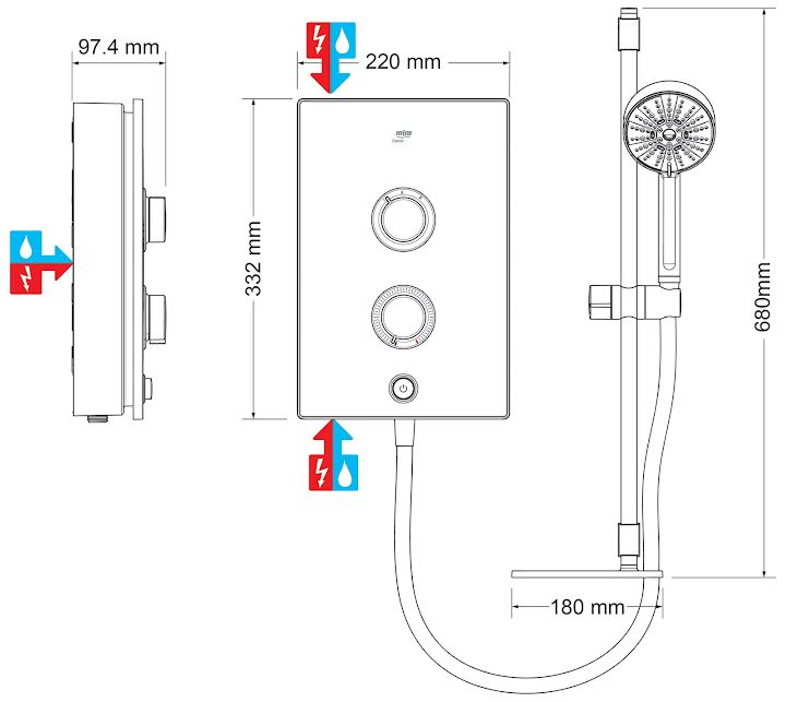 Mira Decor Electric Shower - 9.5kW Warm Silver