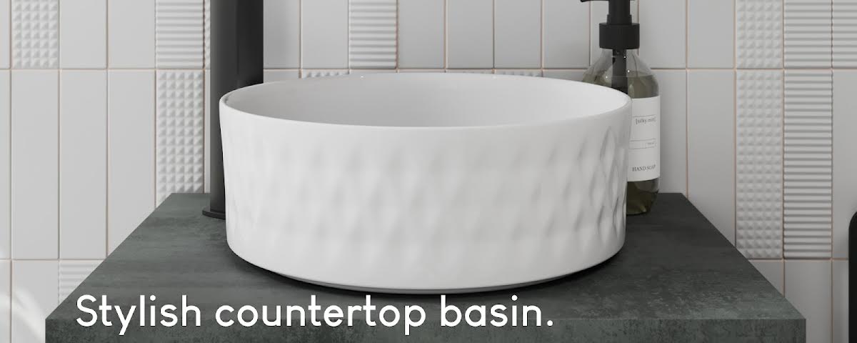Affine Round Countertop Basin Gloss White - 360 x 360mm