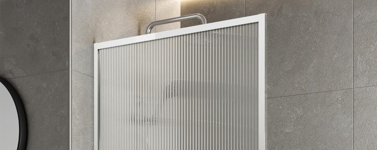Luxura Square Framed Fluted Bath Shower Screen 800mm - 6mm Chrome