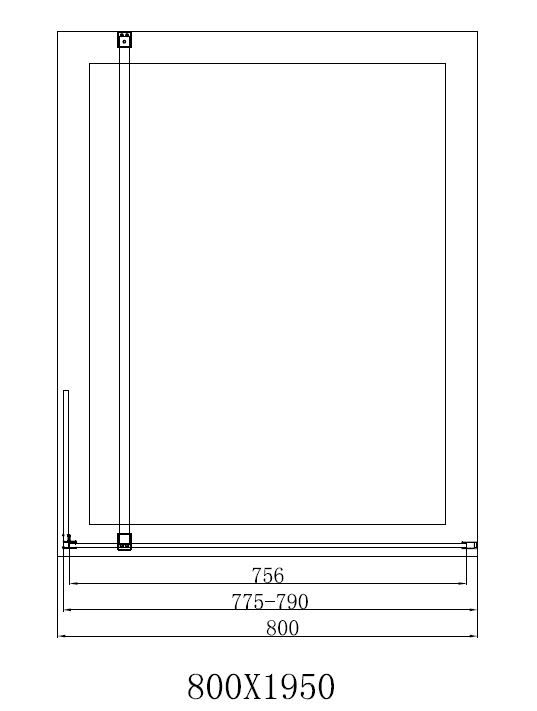 Diamond Wet Room Shower Screen 800mm - Swivel Return Chrome