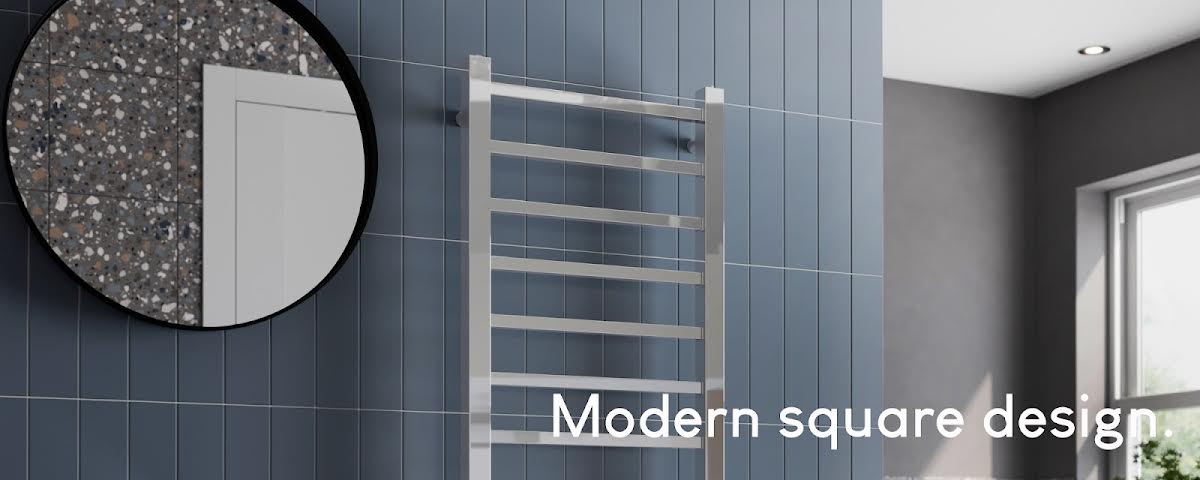 Solaro Square Bar Towel Radiator Chrome - 1600 x 500mm