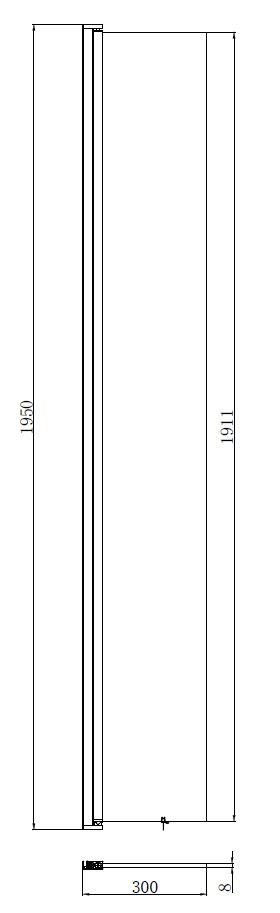 Diamond Wet Room Shower Screen 700mm - Swivel Return Brass
