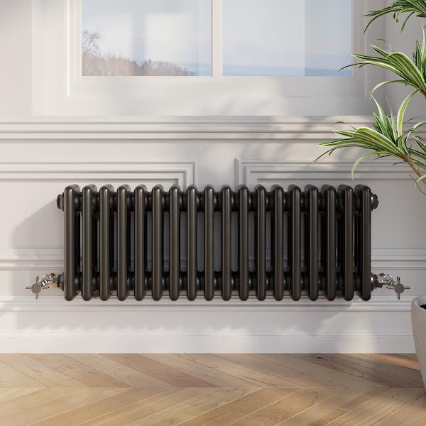 Park Lane Traditional Colosseum Triple Bar Column Radiator Black - 300 ...