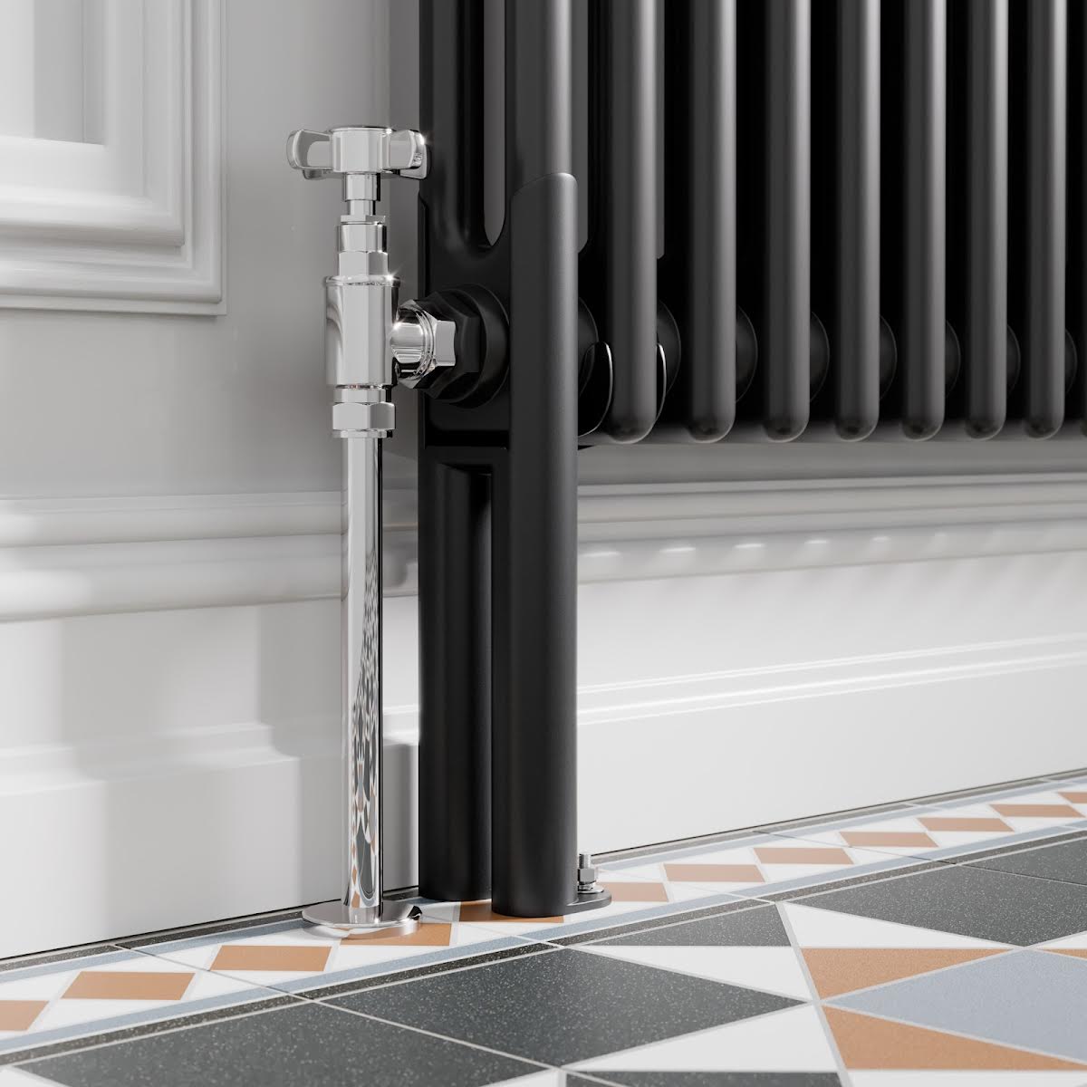 Park Lane Black Legs for Traditional Radiator - Double Bar