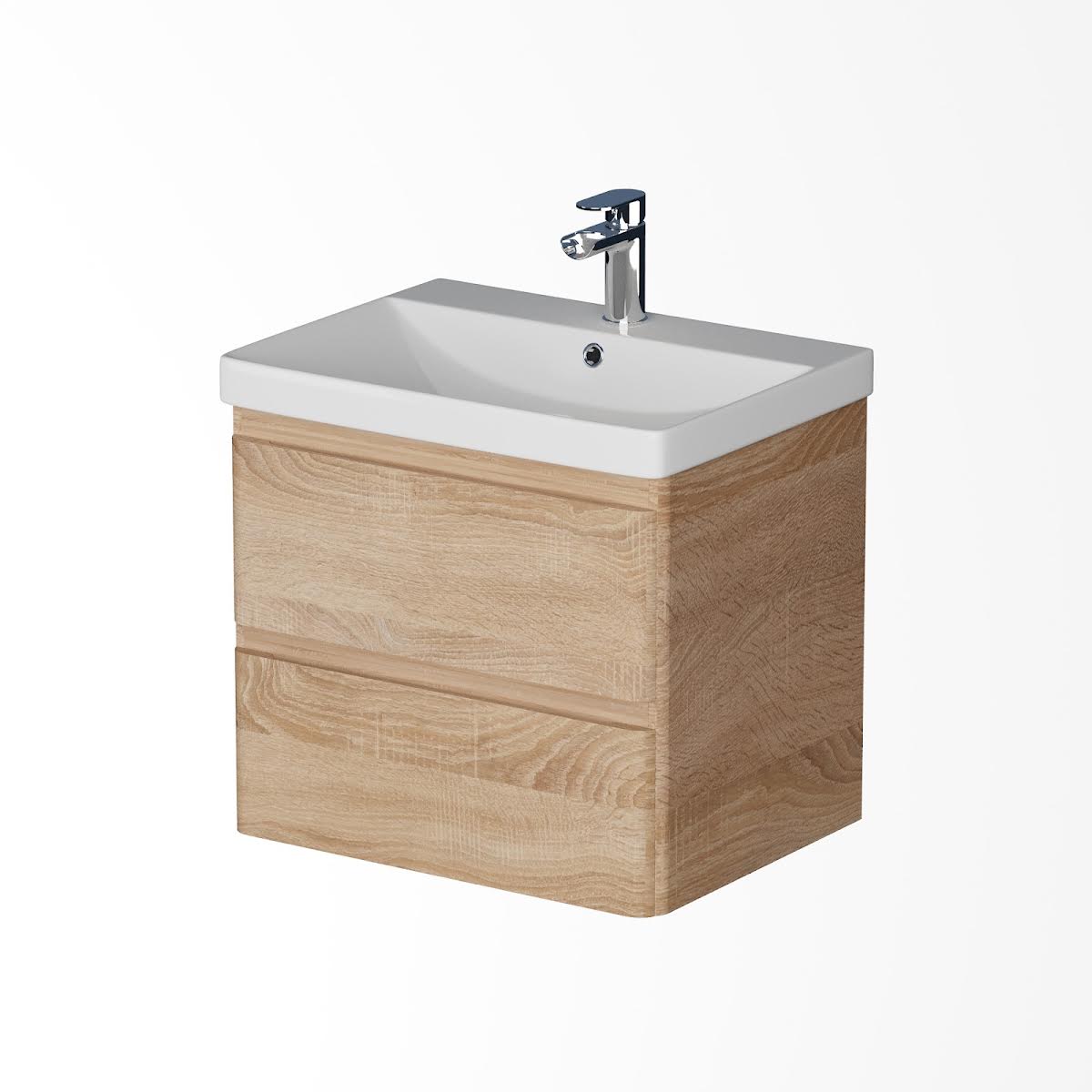 Regis Forma Wood Wall Hung Vanity Unit & Basin - 600mm