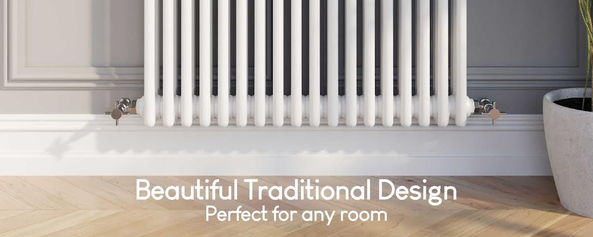Park Lane Traditional Colosseum Triple Bar Column Radiator White 600 x ...