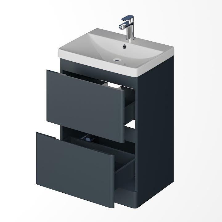 Regis Forma Anthracite Grey Vanity Unit & Basin - 600mm