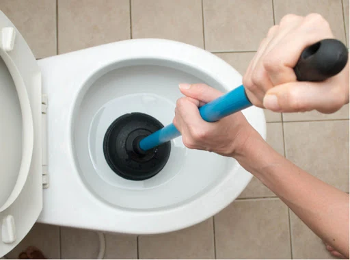 Partially blocked toilet store