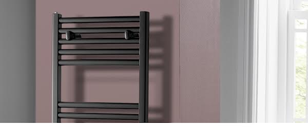 Towelrads Pisa Towel Radiator Black - 1200 x 400mm