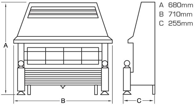 Flavel Regent Black Gas Fire FRGCN0EN
