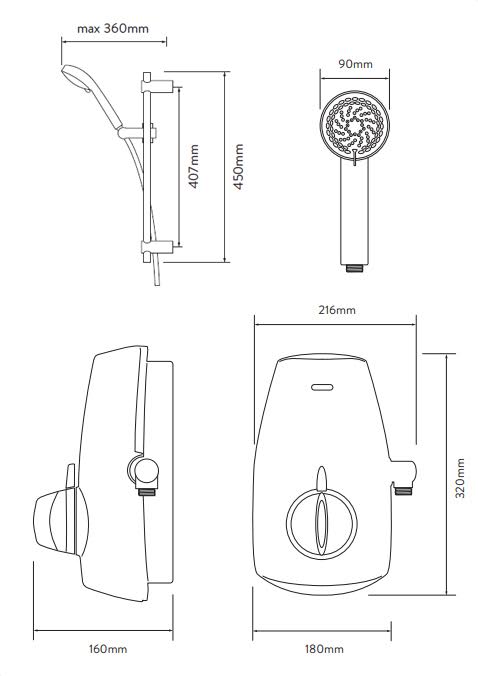 Aqualisa Aquastream Thermostatic Power Shower White & Chrome - 81