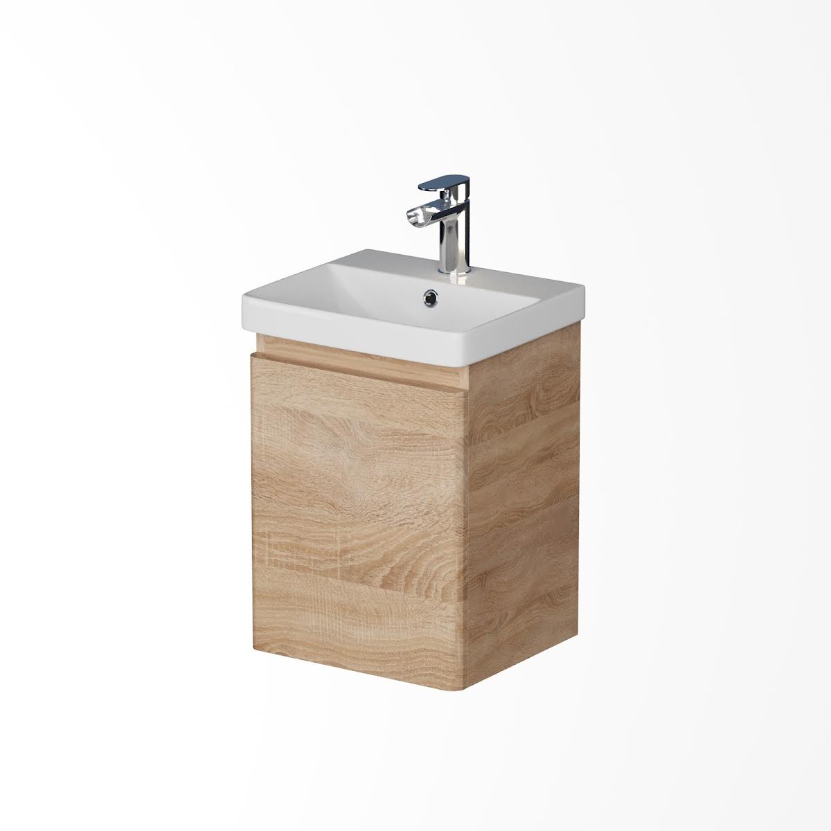 Regis Forma Wood Flat Pack Wall Hung Vanity Unit & Basin - 400mm