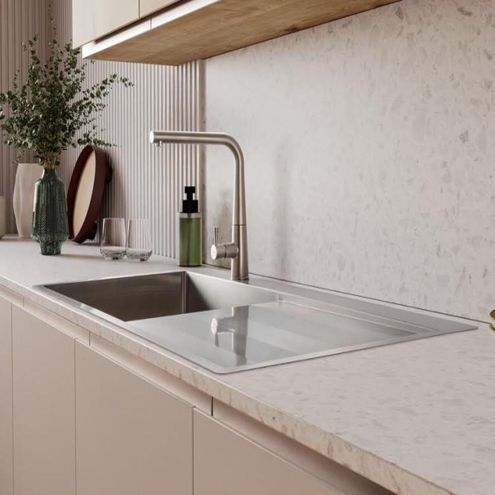 Rangemaster Cosmo 1.5 Bowl Stainless Steel Kitchen Sink with Waste ...