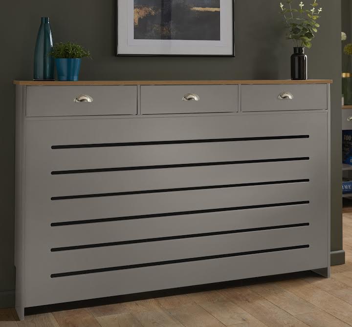 Vale Designs Grey Radiator Cover - Large with Drawers 1500mm