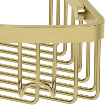 Gold Architeckt Corner Shower Caddy Basket Wall Mounted Easy Drain Bathroom