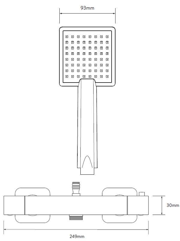 Aqualisa Deco Thermostatic Mixer Shower with Square Bar Valve - Chrome
