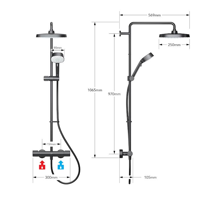 Mira Relate ERD Dual Thermostatic Bar Mixer Shower - Matt Black