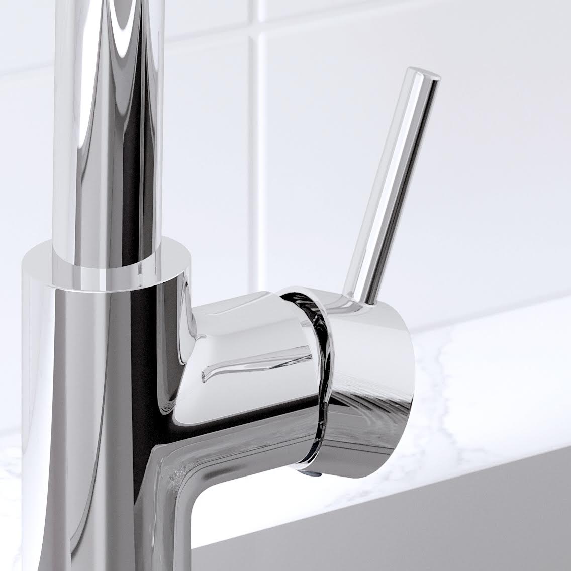 Sauber Baden Pull Out Kitchen Tap - Single Lever Chrome