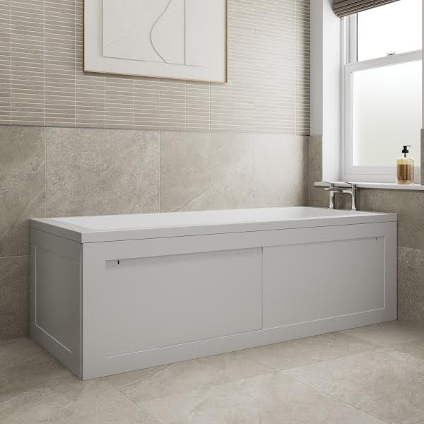 Ceramica White Storage Bath Panel 1700/660mm - Bath Panel Set MDF