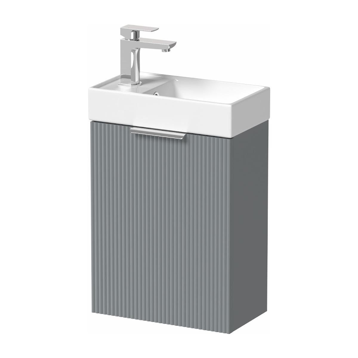 Artis Fluted Wall Hung Grey Vanity Unit - 400mm