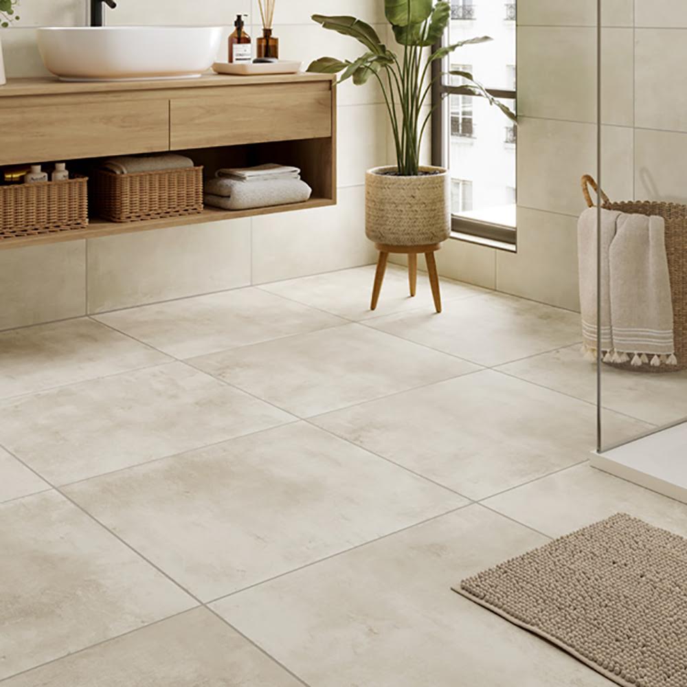 Amiata Lamos Cream Porcelain Wall & Floor Tiles 600 x 600mm