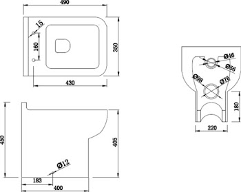 500mm Bathroom Toilet Back To Wall Furniture Unit Pan Soft Close White ...