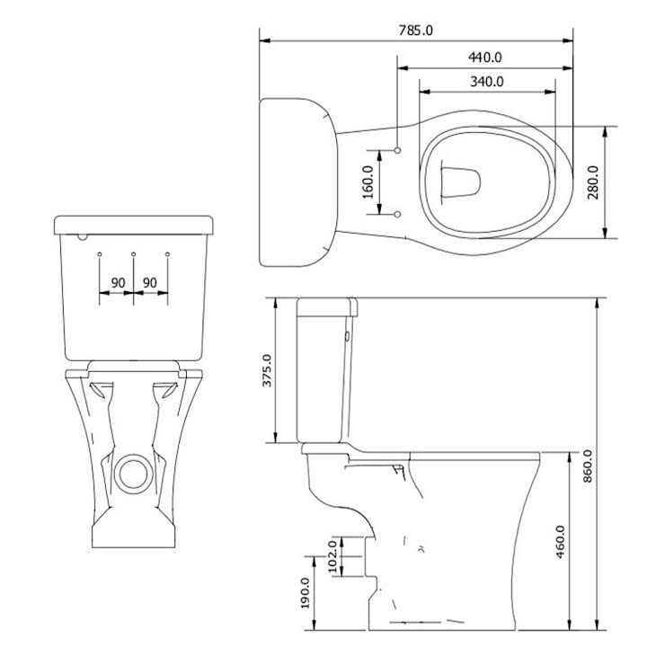 NymaPRO Close Coupled Doc M Pack Dark Grey Grab Rails Exposed Fixings ...
