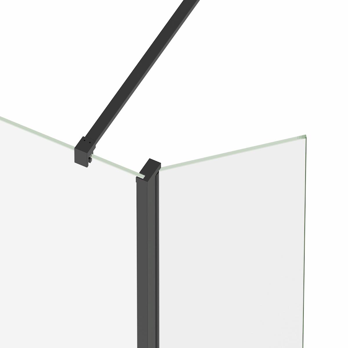 Diamond Wet Room Shower Screen 1200mm - Swivel Return Black