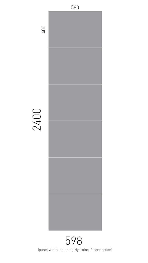 Multipanel White Gypsum Tile Effect Wall Panel Hydrolock 2400 x 598mm
