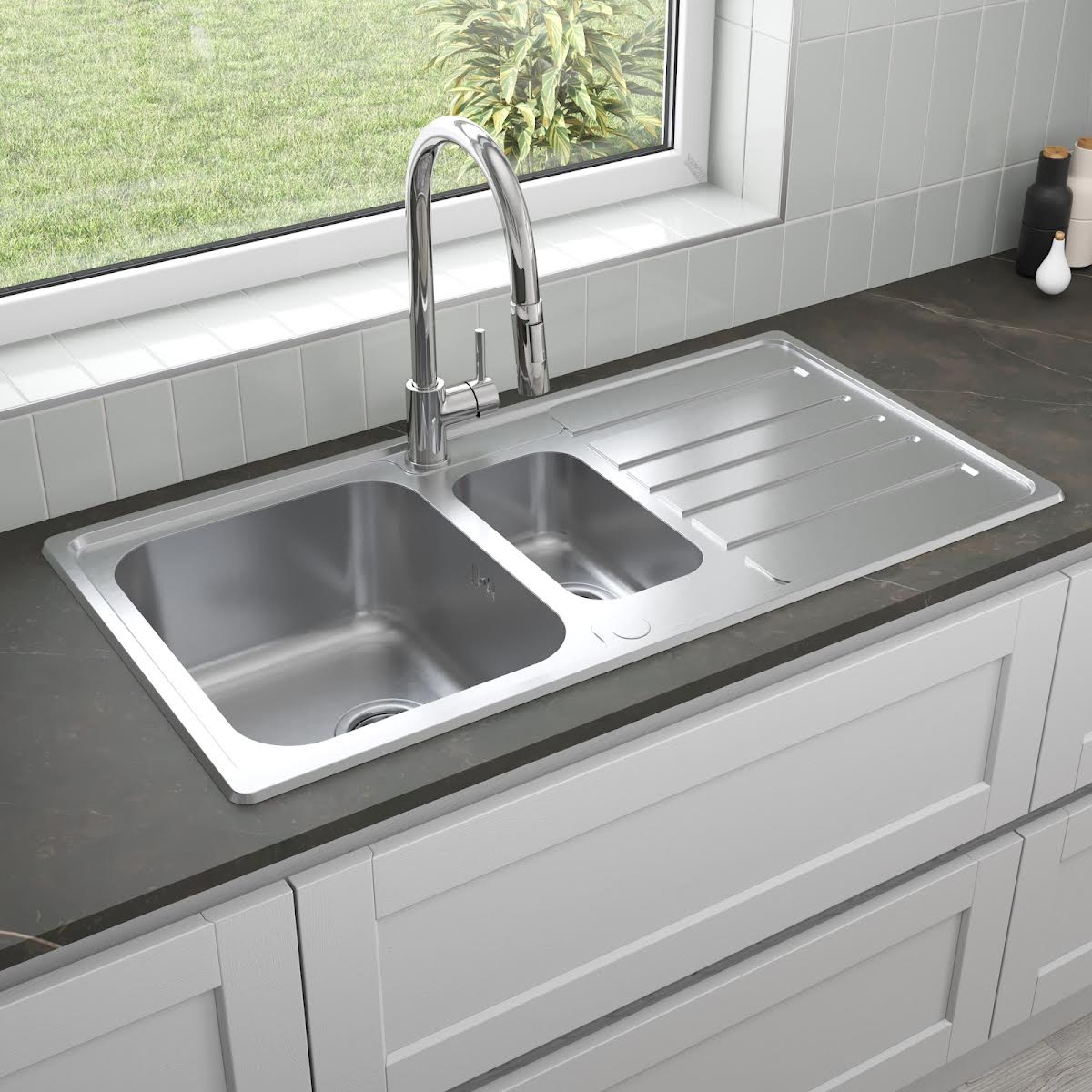 1.5 Bowl Stainless Steel Kitchen Sinks - Plumbworld