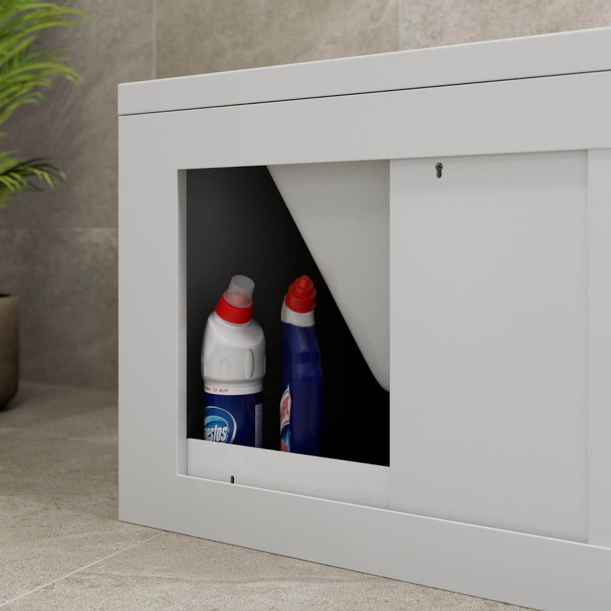 Ceramica White Storage Bath Panel 1700/660mm - Bath Panel Set MDF