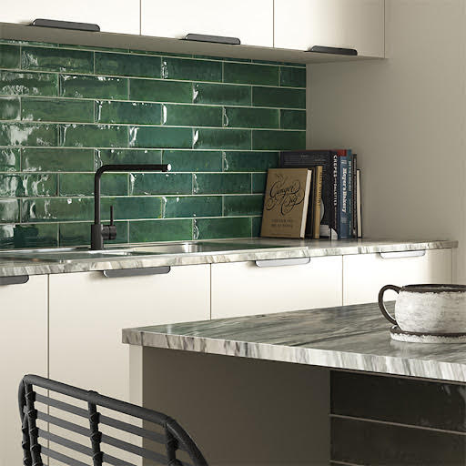 Amiata Aspire Dark Green Ceramic Wall Tiles 75 x 300mm