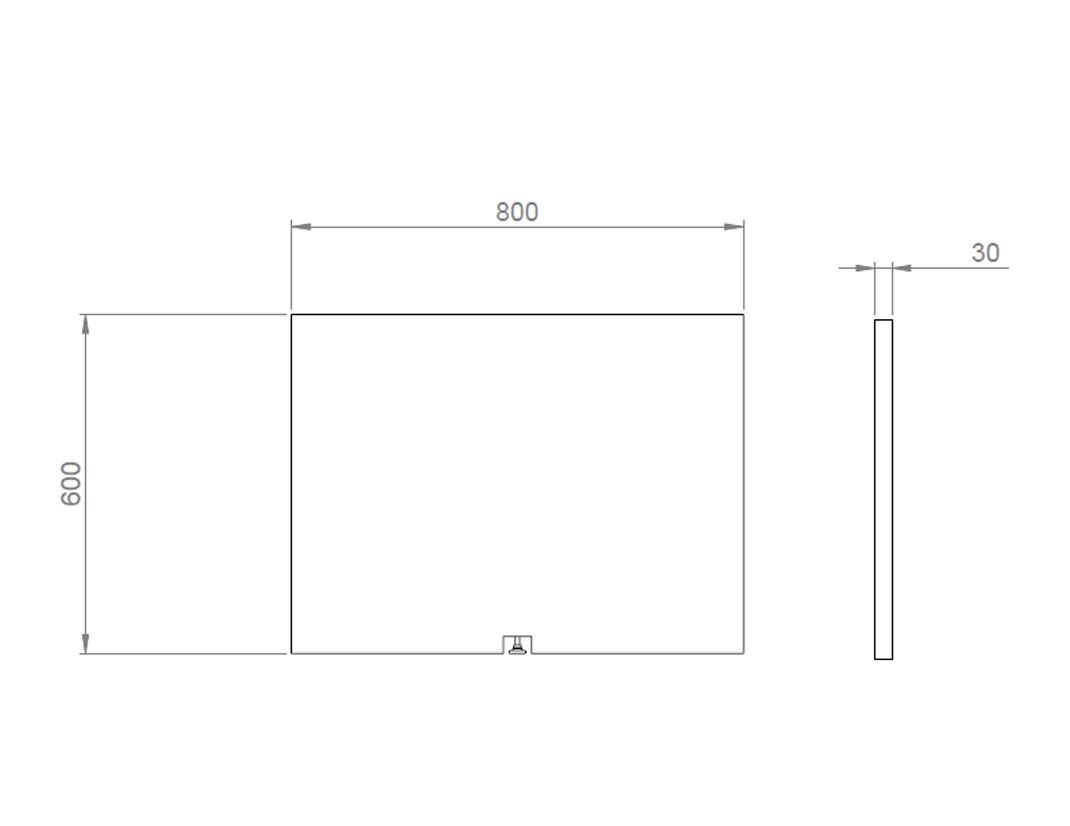 Trojan Grey Tileable Bath Panel 800mm - End EPS