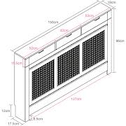 Vale Designs Rattan Black Radiator Cover - Large with Drawers