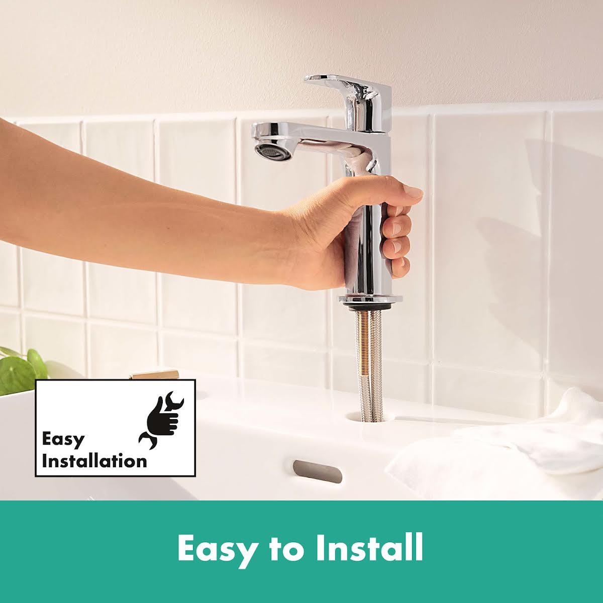 hansgrohe Rebris S 110 CoolStart Basin Mixer Tap - Chrome