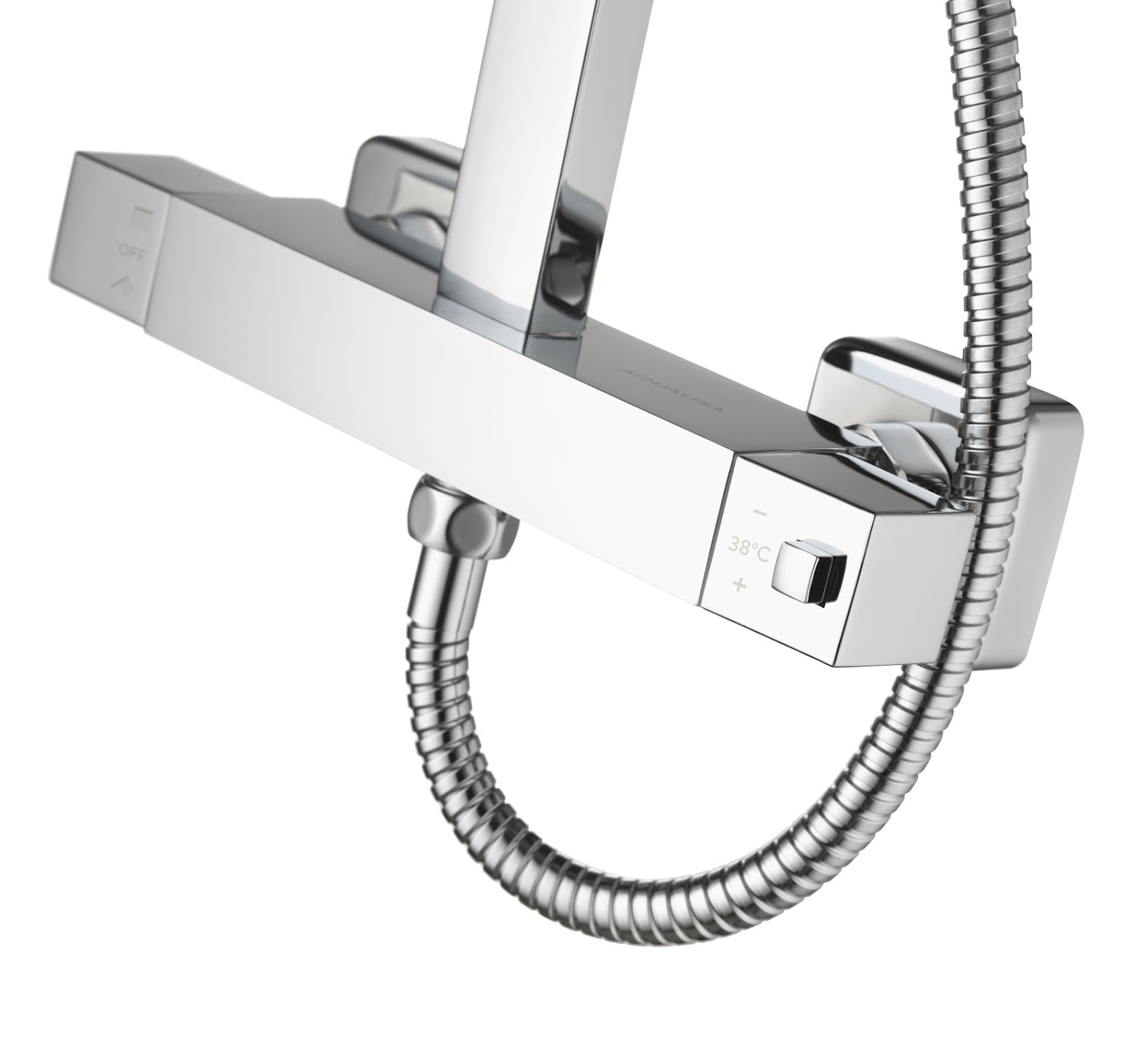 Aqualisa Deco Thermostatic Mixer Shower Square Bar Valve Chrome Deco