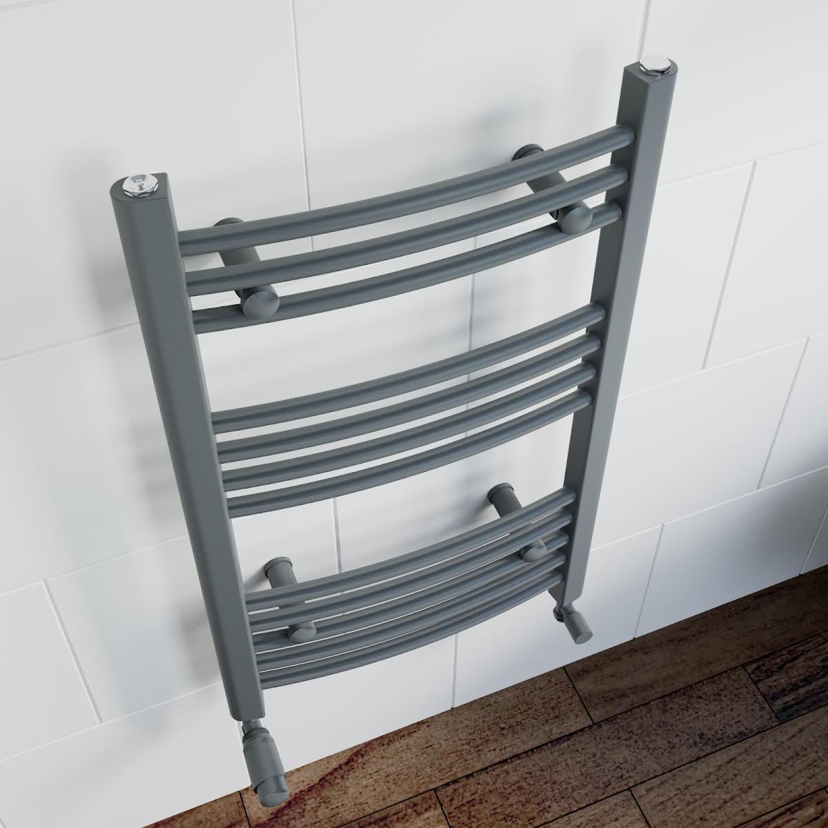 DuraTherm Curved Towel Radiator Anthracite - 750 x 450mm