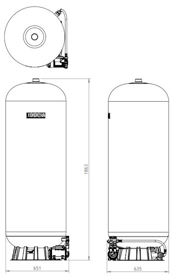 Salamander Accuboost 450L Pumped Accumulator Tank Digital Motor ACC-450-SYS
