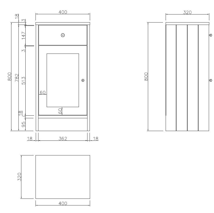 Park Lane Winchester Grey Cloakroom Storage Unit 400mm