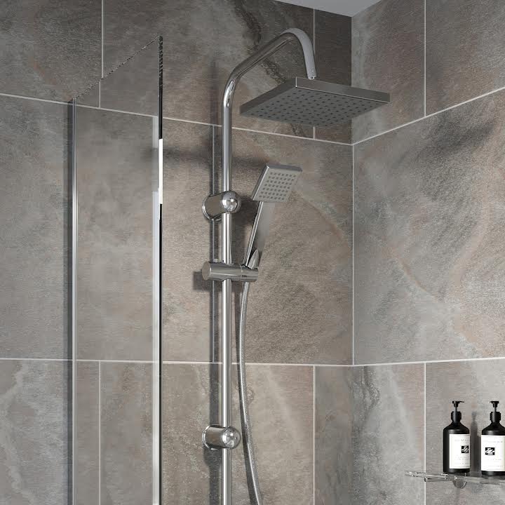 Architeckt Square Riser Kit Dual Shower Heads
