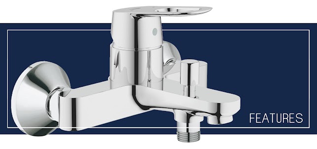 Grohe Start Loop Wall Mounted Bath Mixer Tap Exposed Diverter Chrome ...