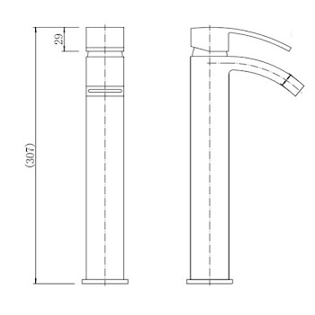 Mono High Rise Tall Basin Sink Mixer Tap Curved Spout Single Lever ...
