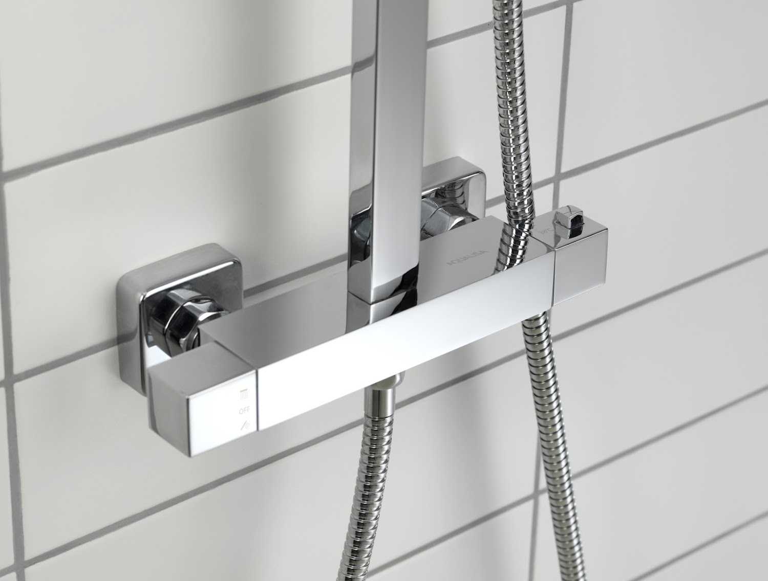 Aqualisa Deco Thermostatic Mixer Shower Square Bar Valve Chrome Deco