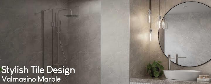 Multipanel Valmasino Marble Tile Effect Wall Panel Hydrolock 2400 x 598mm