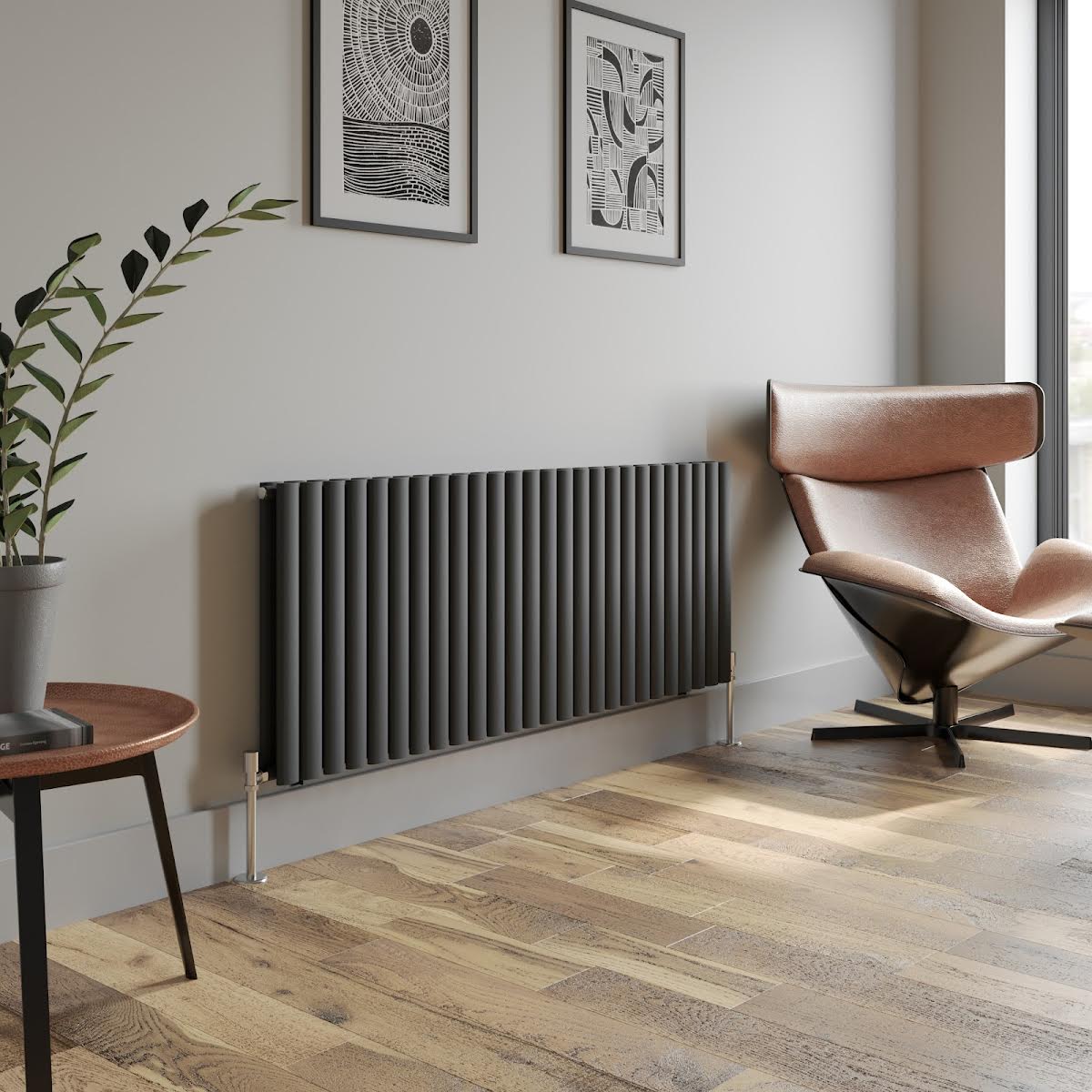 DuraTherm Horizontal Oval Tube Double Panel Designer Radiator - 600 x ...