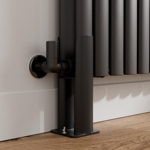 DuraTherm Black Legs for Horizontal Oval Radiator - Double Bar